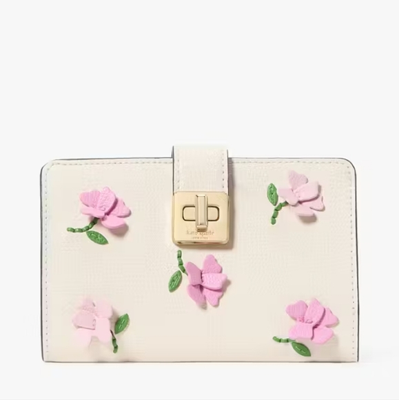 kate spade | Bags | Kate Spade Phoebe Floral Applique Turnlock Medium ...